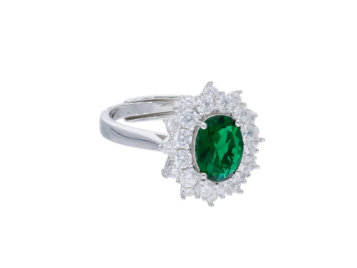 G.1714 Anello "Kate" pietra verde Top Quality - Argento 925 – GATTOMAO